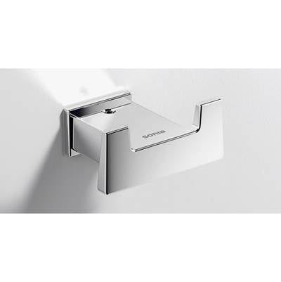 Sonia 173006- S-Cube Double Robe Hook Black | FaucetExpress.ca