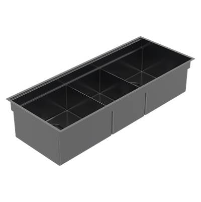 Zomodo IQC400T-BK - 44'' Triple Bowl 2-Tier Workstation Sink ...