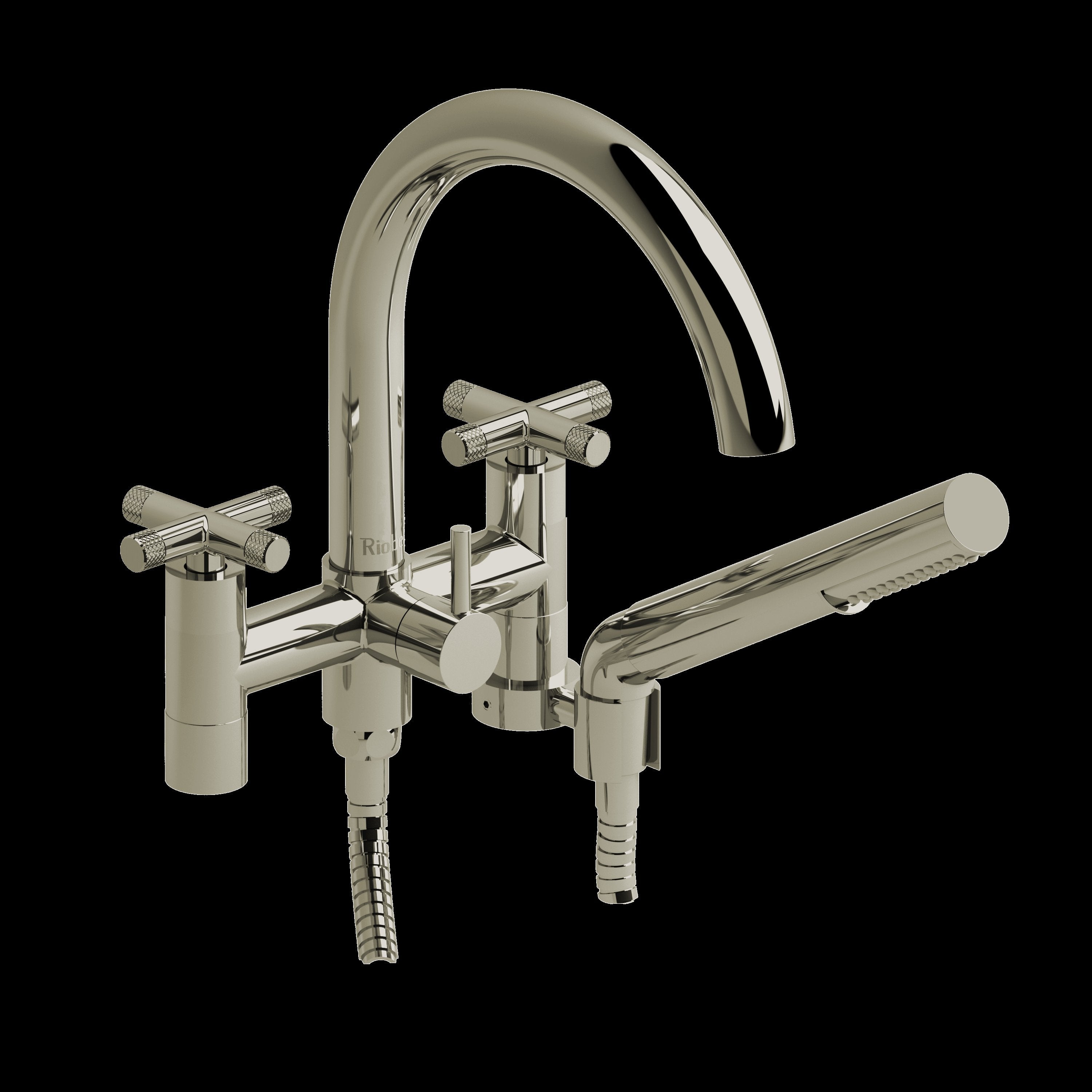 Riobel RU06+KNPN- 6" tub filler with hand shower | FaucetExpress.ca